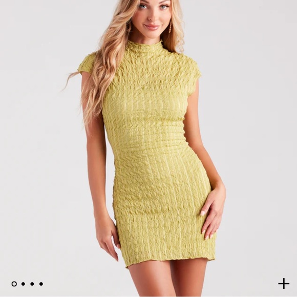 Windsor | Dresses | Mock Neck Texture Mini Dress | Poshmark
